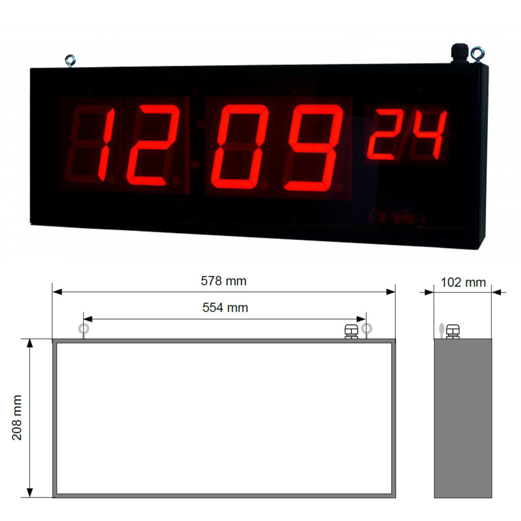 LED Clocks | Large industrial clock display | Metrix Electronics